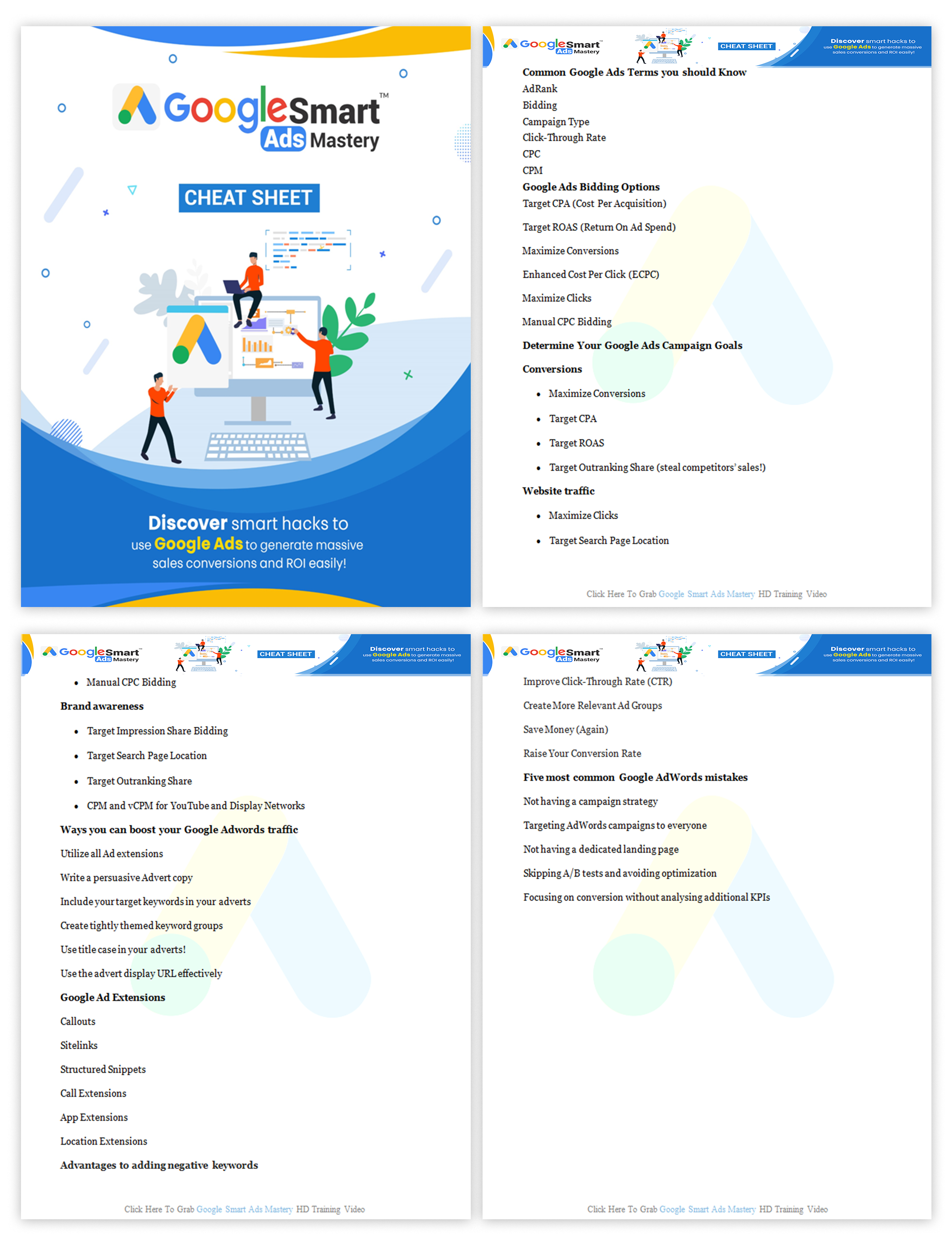Google Smart Ads Mastery Cheat Sheet - Internet Marketing Mozie Google Smart Ads Mastery Cheat Sheet - Internet Marketing Mozie